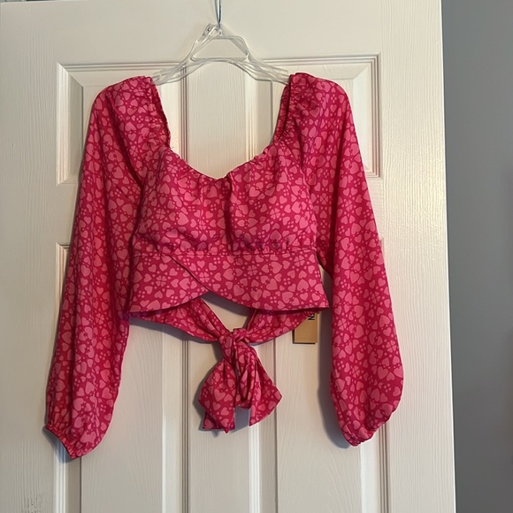 madden NYC | Tops | Madden Nyc Pink Heart Crop Top Never Worn | Poshmark